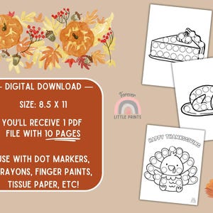 Thanksgiving Dot Art Marker Printable Pack, Fall Preschool Daycare ...