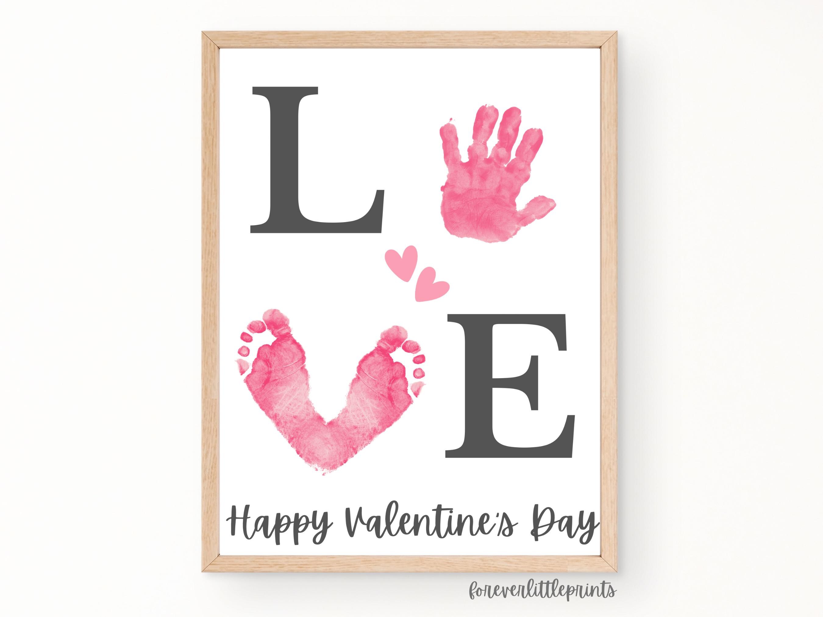 Valentine’s Day Handprint Art Craft for Toddlers Baby Kids Girl Boy ...