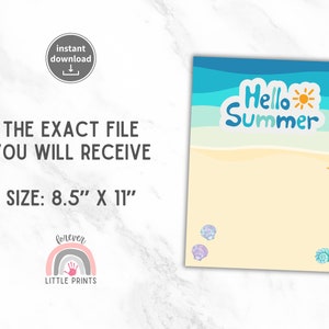Hello Summer Handprint Art for Kids Toddler Infant, Beach Footprint ...