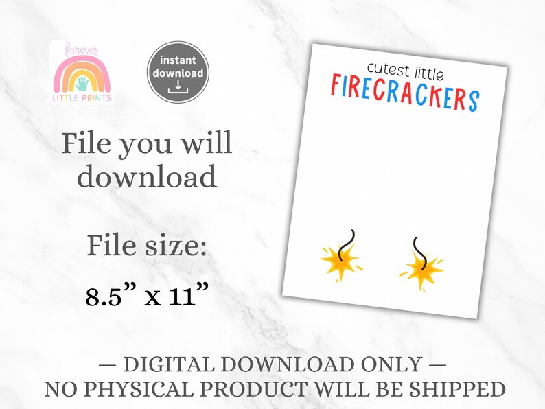 Cutest Little Firecracker Footprint Art, My First 1st 4th of July, Red ...