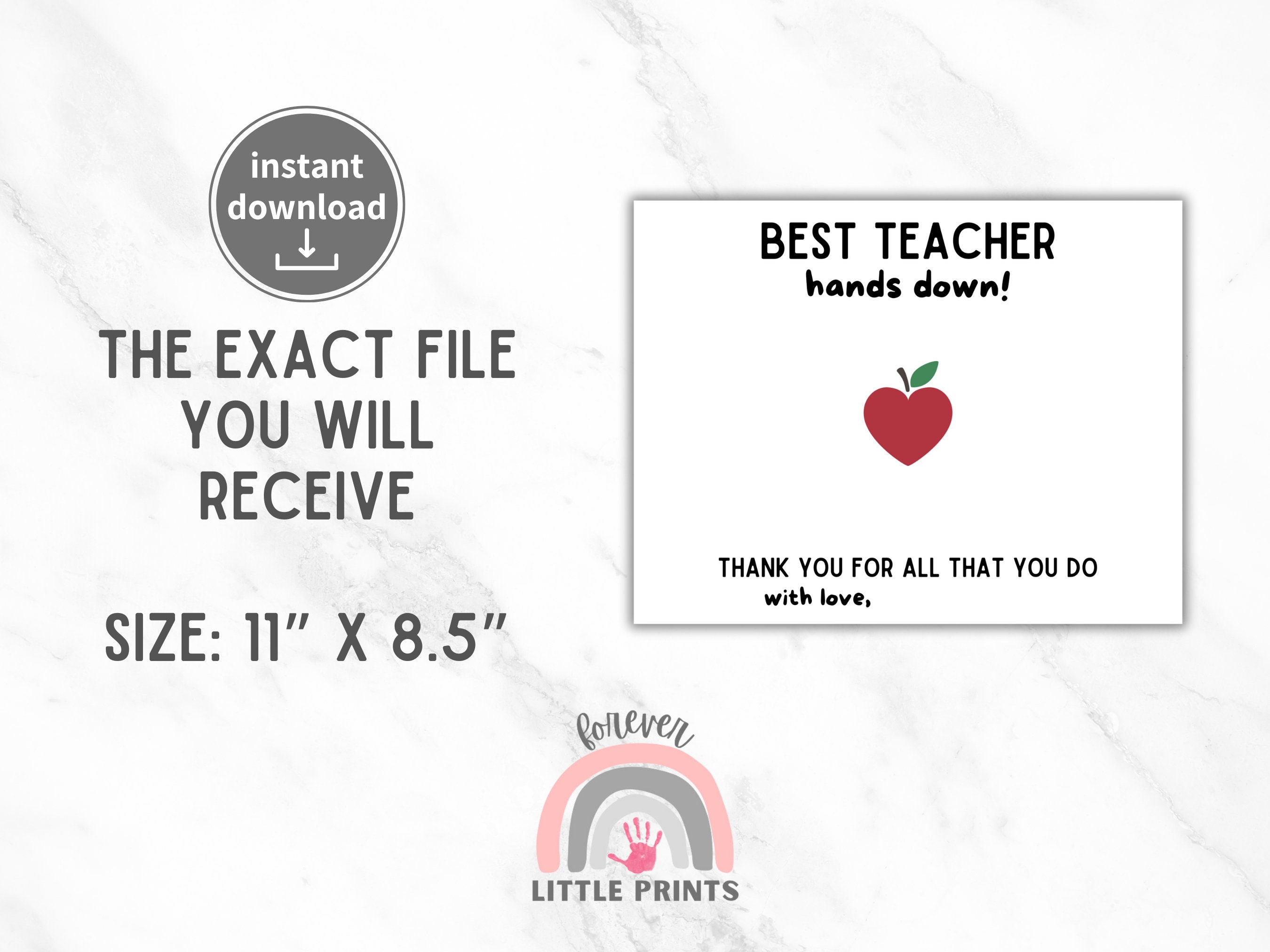 Teacher Appreciation Handprint Art Craft, Thank You Gift for Teachers ...