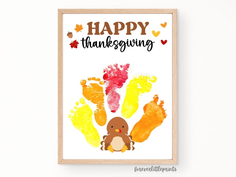 Thanksgiving Turkey Handprint Craft Kids Infant Baby, Fall Keepsake ...