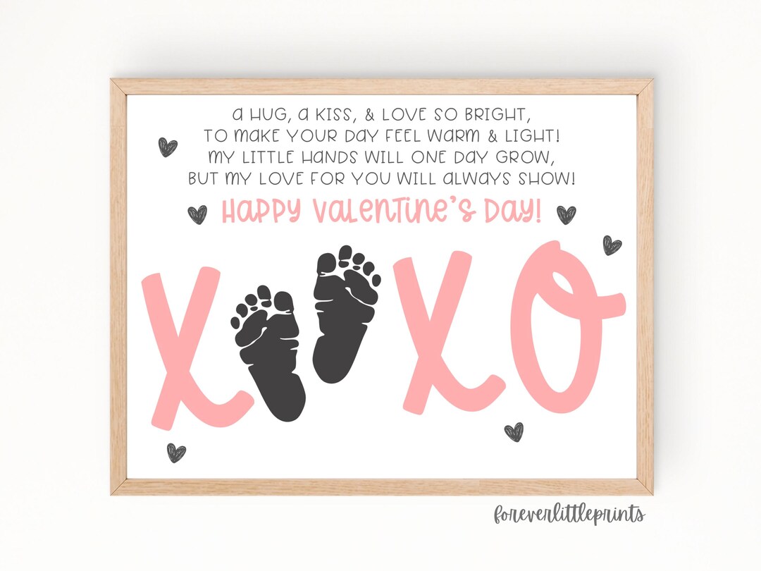 Valentines Day Handprint Craft for Toddlers Baby Kids, XOXO Valentines ...