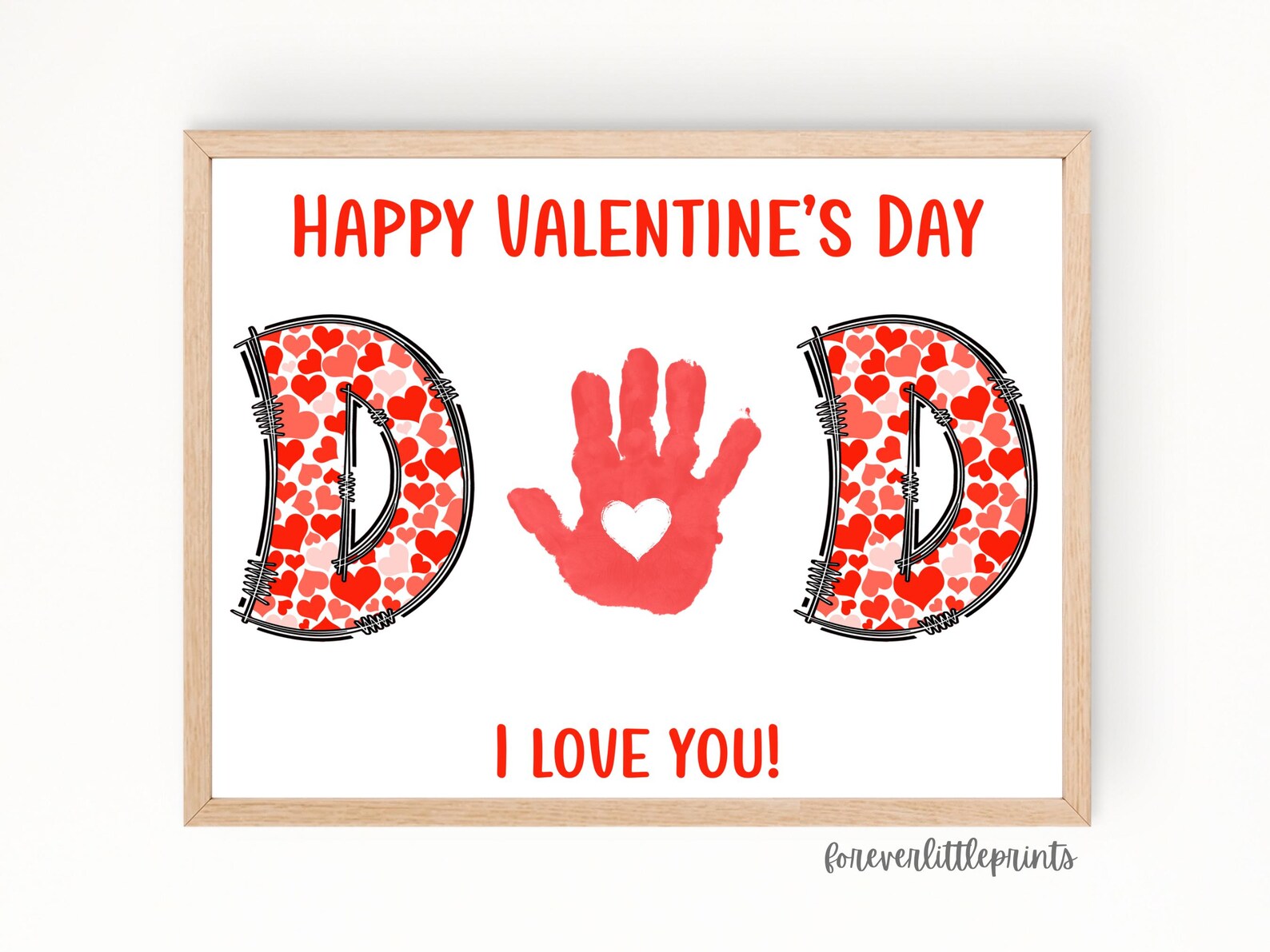Dad Valentine Handprint Art for Toddlers Baby Kids, Valentines Gift for ...