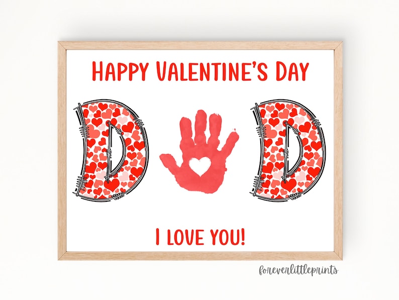 Dad Valentine Handprint Art for Toddlers Baby Kids, Valentines Gift for ...