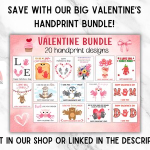 Bear Valentine’s Day Handprint Craft for Toddlers Baby Kids, Valentines ...