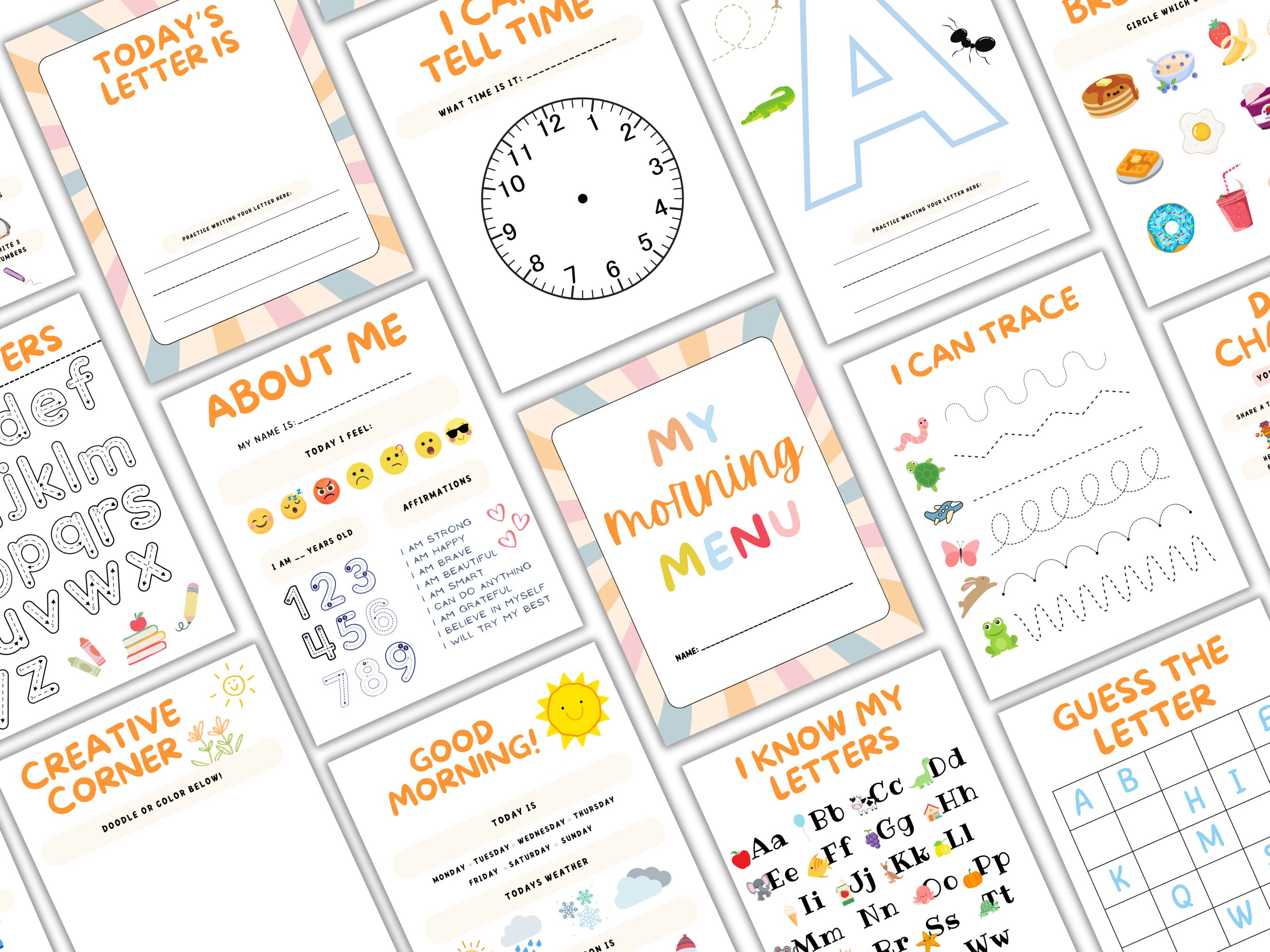 Preschool Morning Menu Printable, Homeschool Preschool, Preschool ...