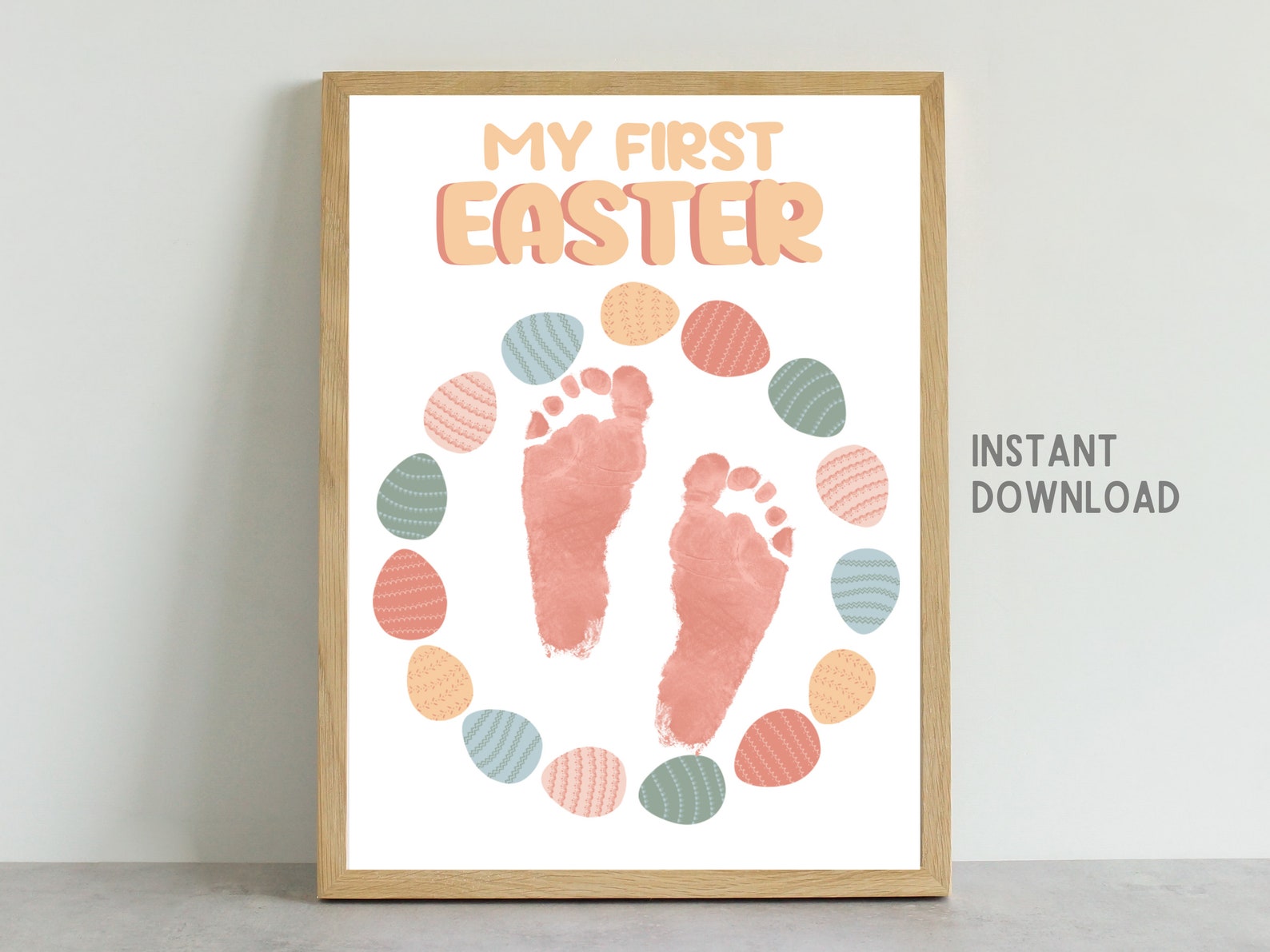 First Easter Handprint Craft, Preschool Activity, Baby Footprint Art ...