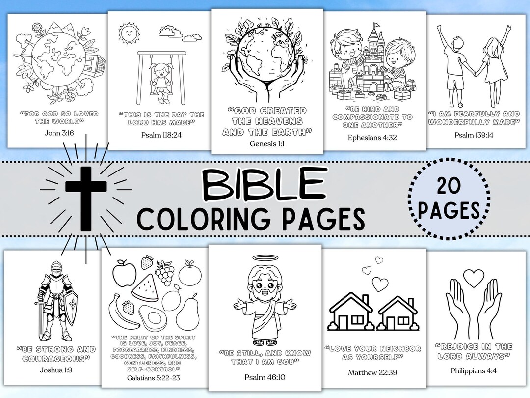 Bible Coloring Pages Sunday School Activity Bible Verse Coloring Sheets ...