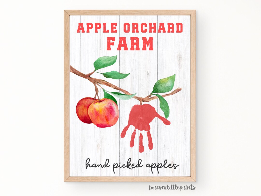 Apple Orchard Farm Fall Handprint Craft Hand Picked Apples Fall ...