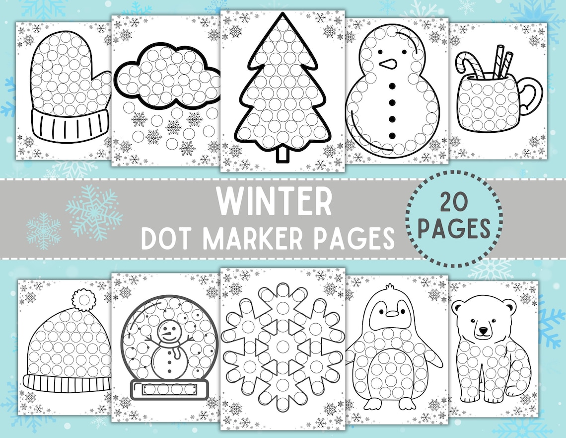Winter Dot Marker Activity Pages, Toddler Activity, Do A Dot Marker ...