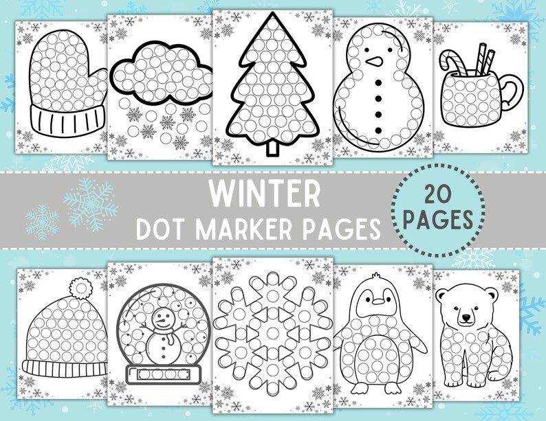 Winter Dot Marker Activity Pages, Toddler Activity, Do A Dot Marker ...