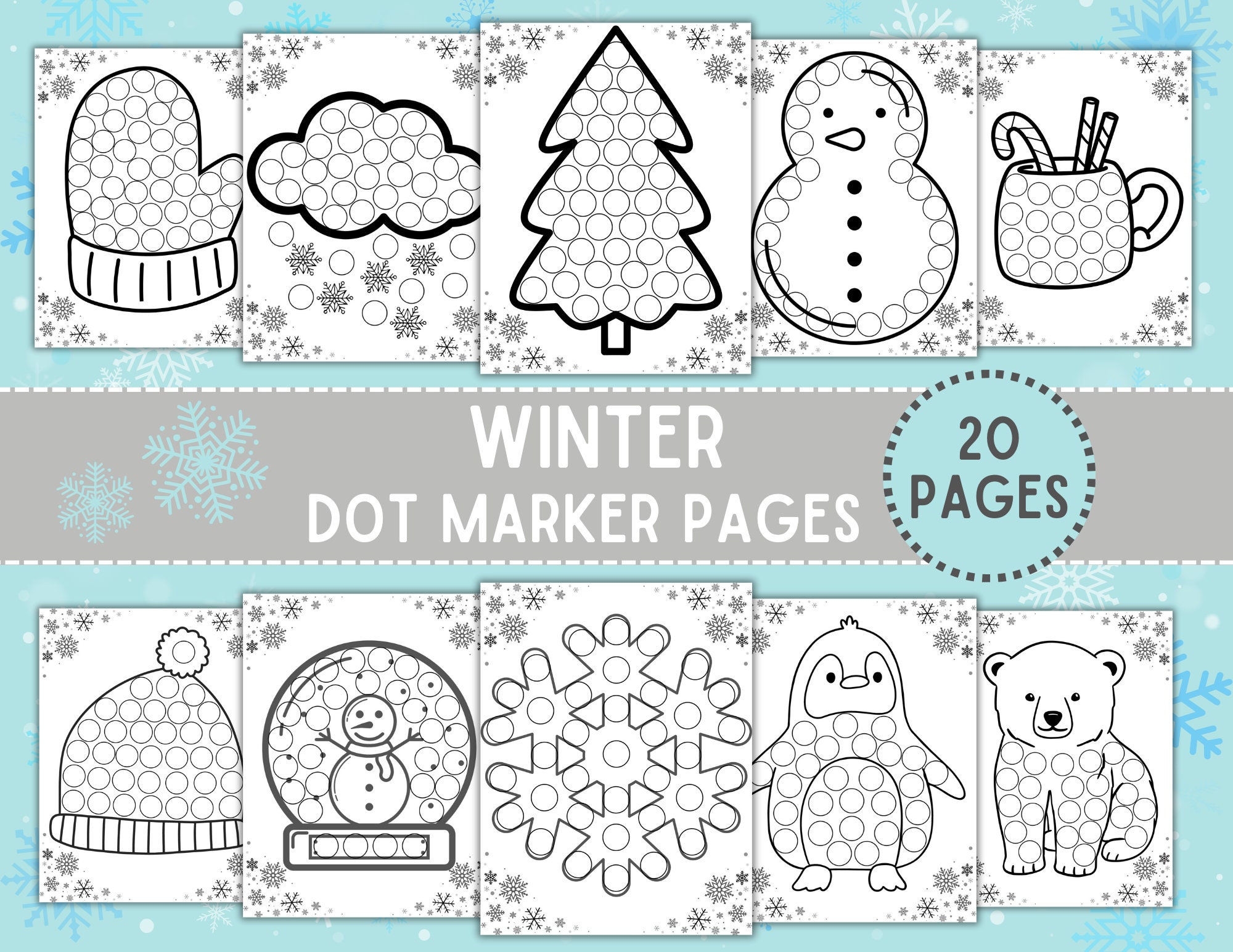 Winter Dot Marker Activity Pages, Toddler Activity, Do A Dot Marker ...