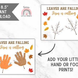 Fall Jesus Handprint Art Leaves Falling Bible School Craft for Toddlers ...