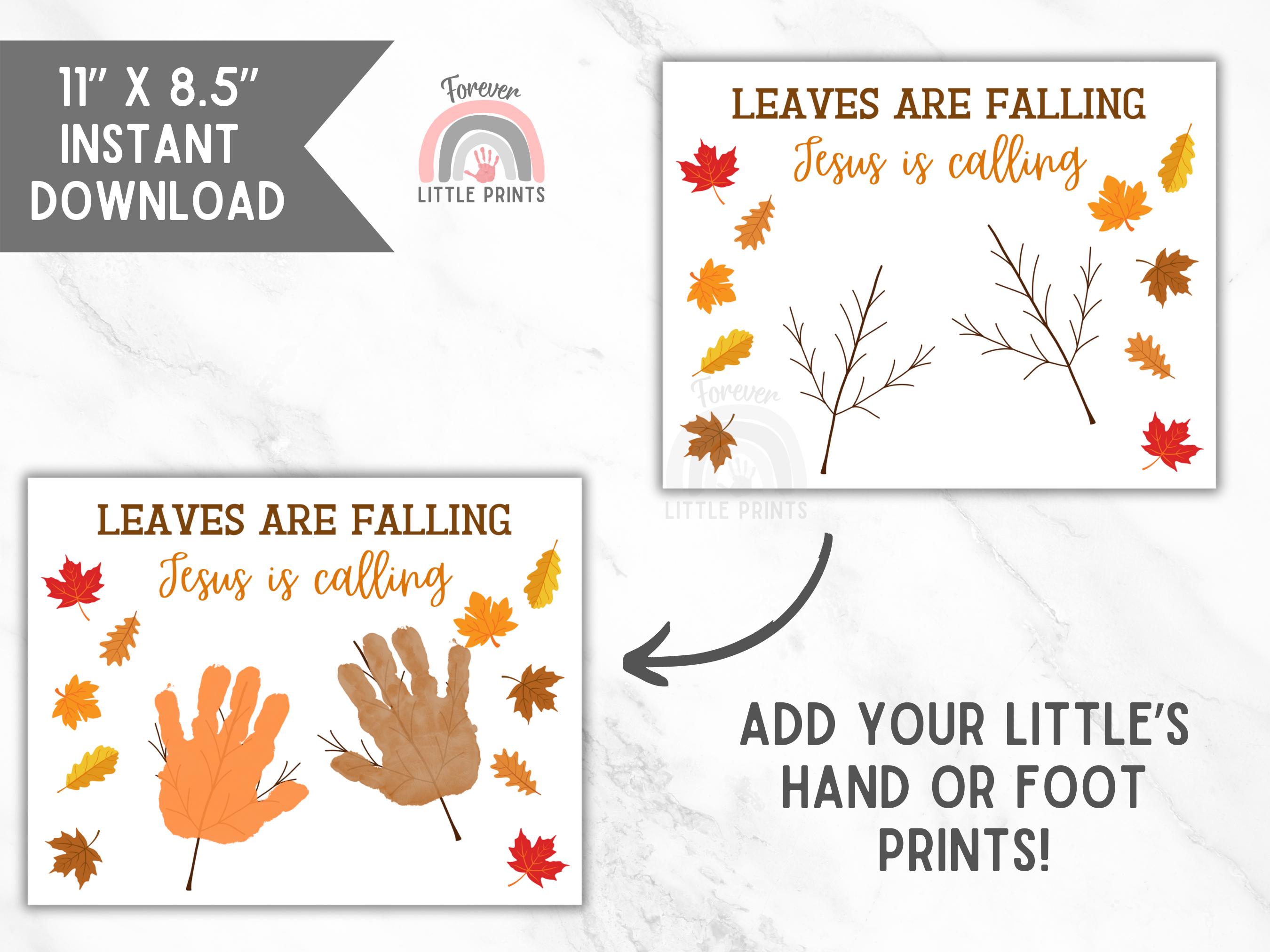 Fall Jesus Handprint Art Leaves Falling Bible School Craft for Toddlers ...