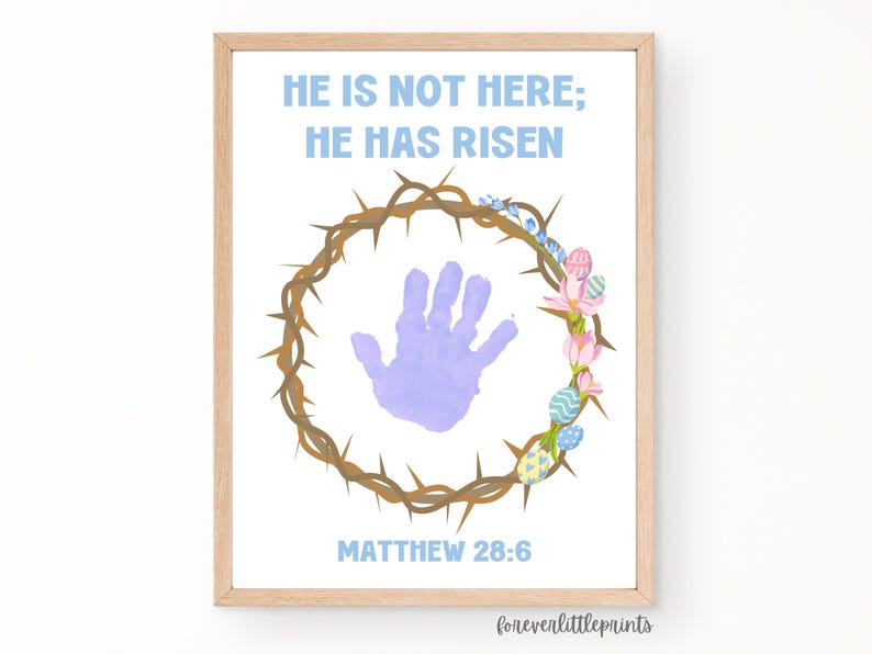 He is Risen Easter Handprint Art for Kids, Sunday School Craft, Floral ...