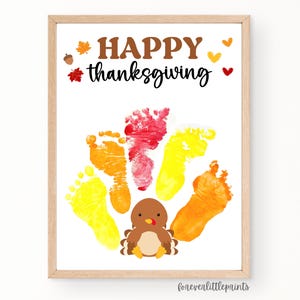 Thanksgiving Turkey Handprint Craft Kids Infant Baby, Fall Keepsake ...