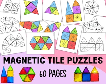 Magnetic Tiles Templates, Magnet Tile Pattern, Activity Card Puzzles ...