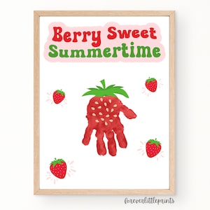 Strawberry Summer Handprint Art Kids Toddler Infant Berry Sweet ...