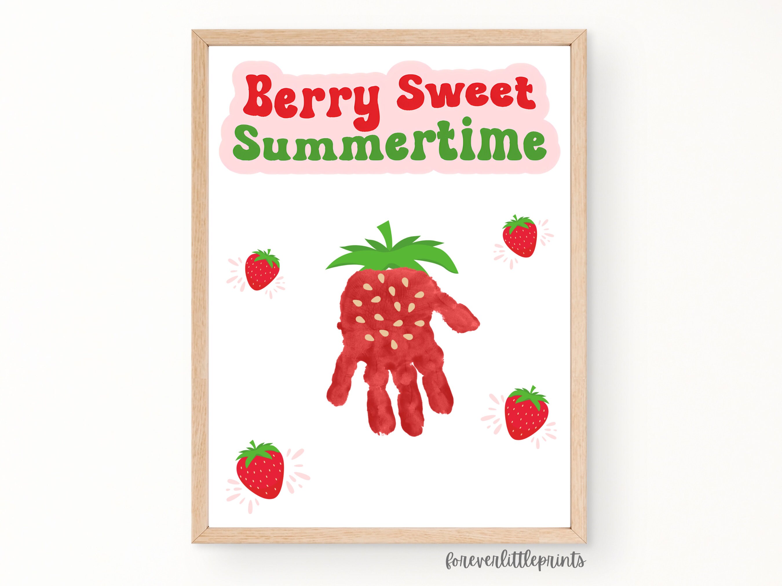 Strawberry Summer Handprint Art Kids Toddler Infant Berry Sweet ...