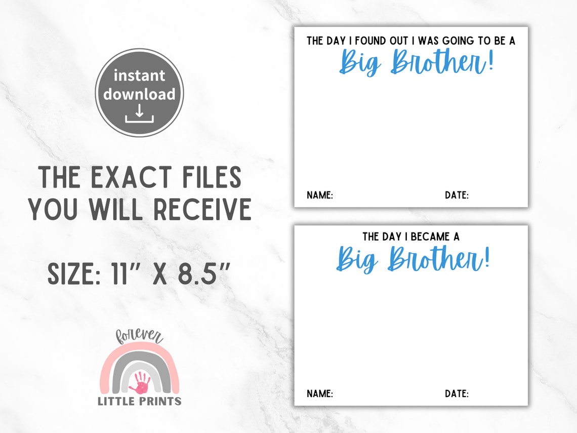 Big Brother Handprint Craft, Handprint Art for Infant Toddlers and Kids ...