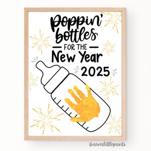 New Years Footprint Craft for Baby Toddlers Handprint Craft Infant New ...