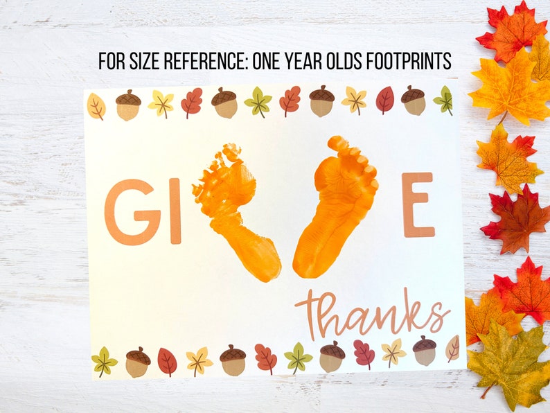 Thanksgiving Footprint Craft, Thanksgiving Handprint Printable, Give ...