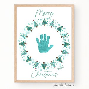 Christmas Tree Handprint Art for Baby Kids, Christmas Footprint ...