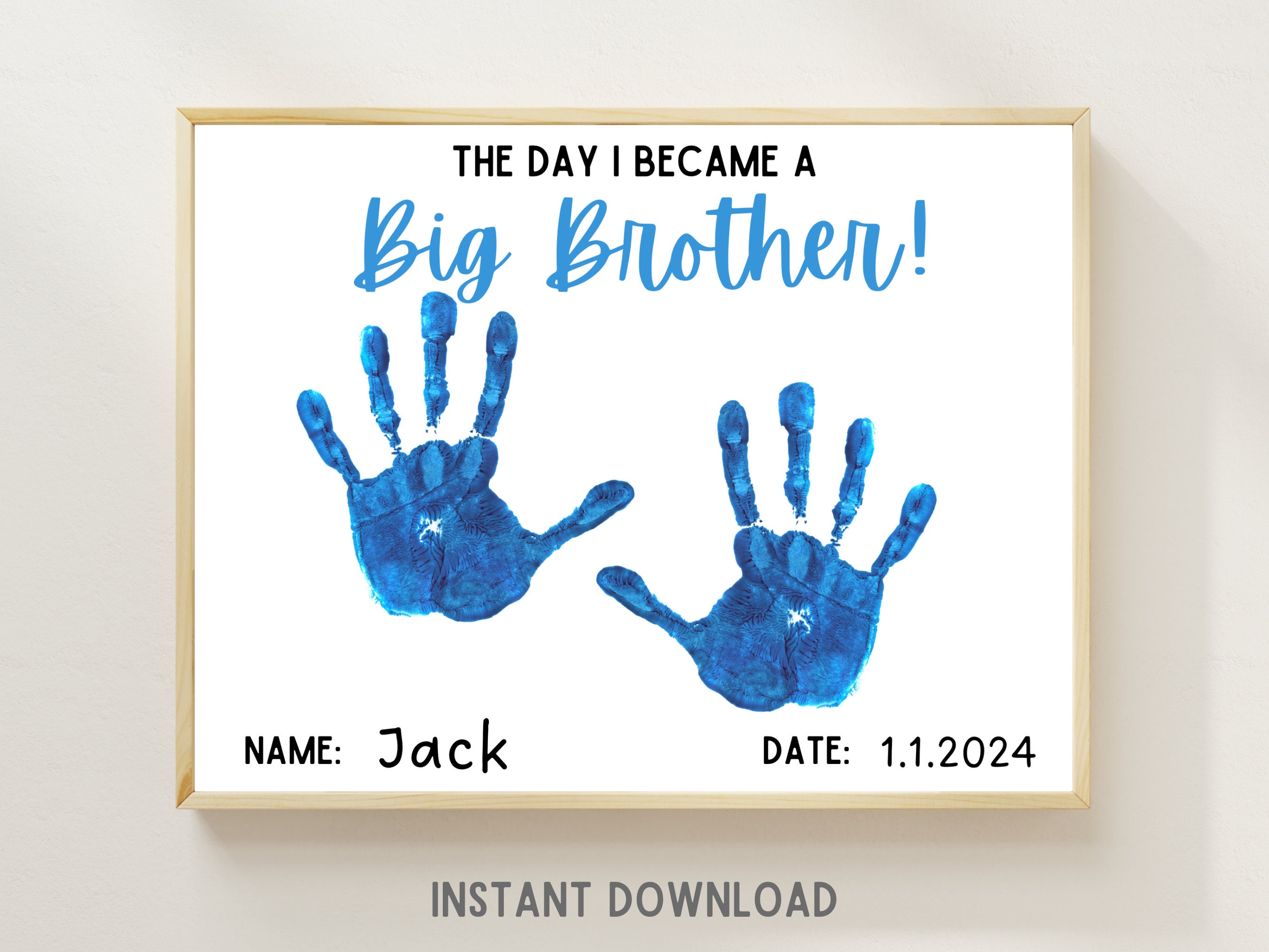 Big Brother Handprint Craft, Handprint Art for Infant Toddlers and Kids ...