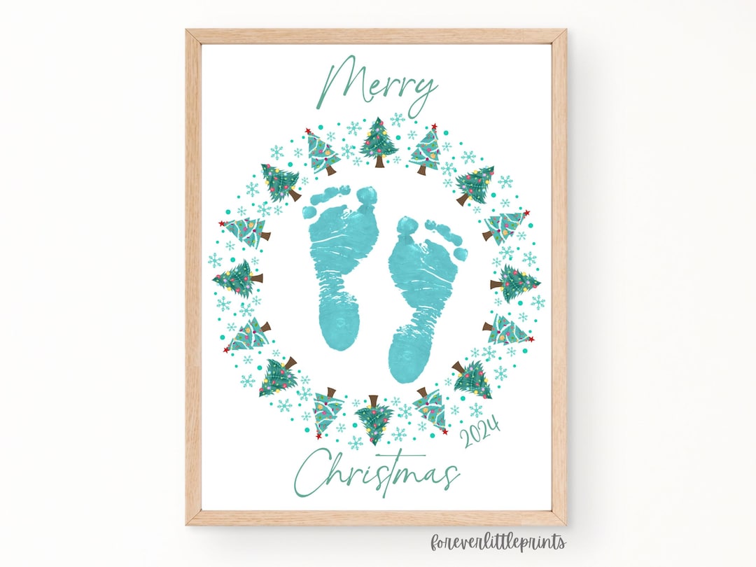 Christmas Tree Handprint Art for Baby Kids, Christmas Footprint ...