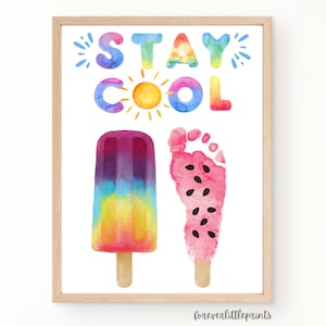 Summer Handprint Art for Kids Toddler Infant, Popsicle Footprint Craft ...