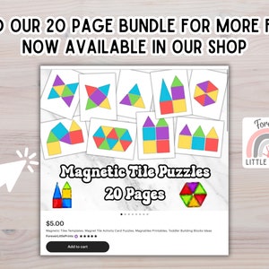 Magnetic Tiles Templates, Magnet Tile Activity Card Puzzles, Magnatiles ...