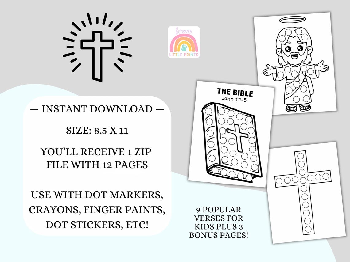 Bible Dot Marker Art, Church Sunday School Do A Dot Coloring Pages ...