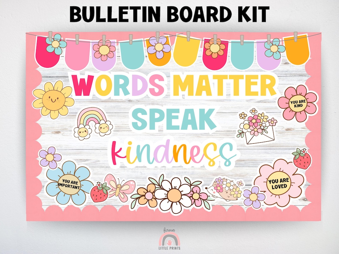 Kindness Bulletin Board Kit, Spring Classroom Decor, Class Door ...