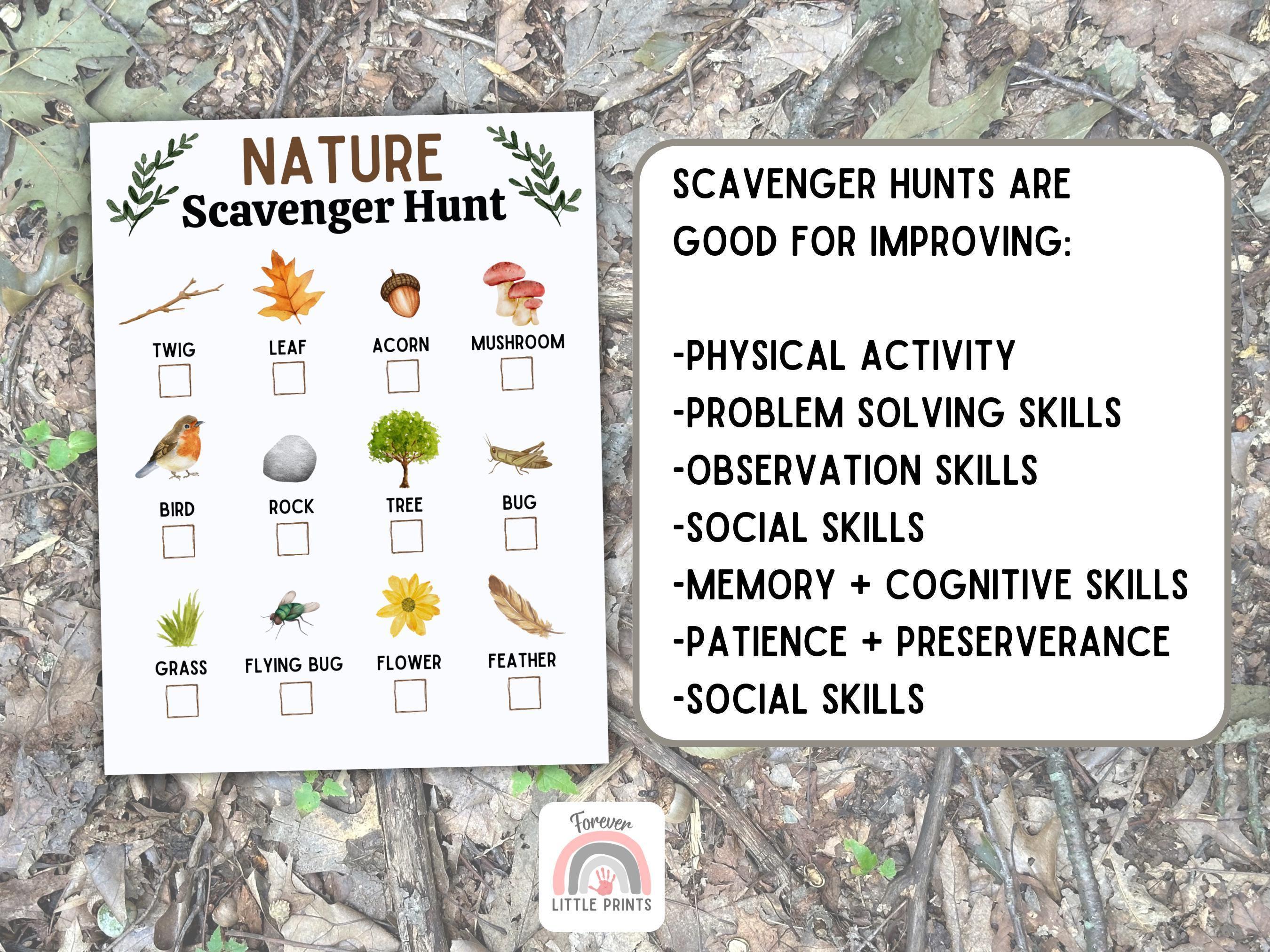 Nature Scavenger Hunt Printable Outdoor Learning Games Adventure ...
