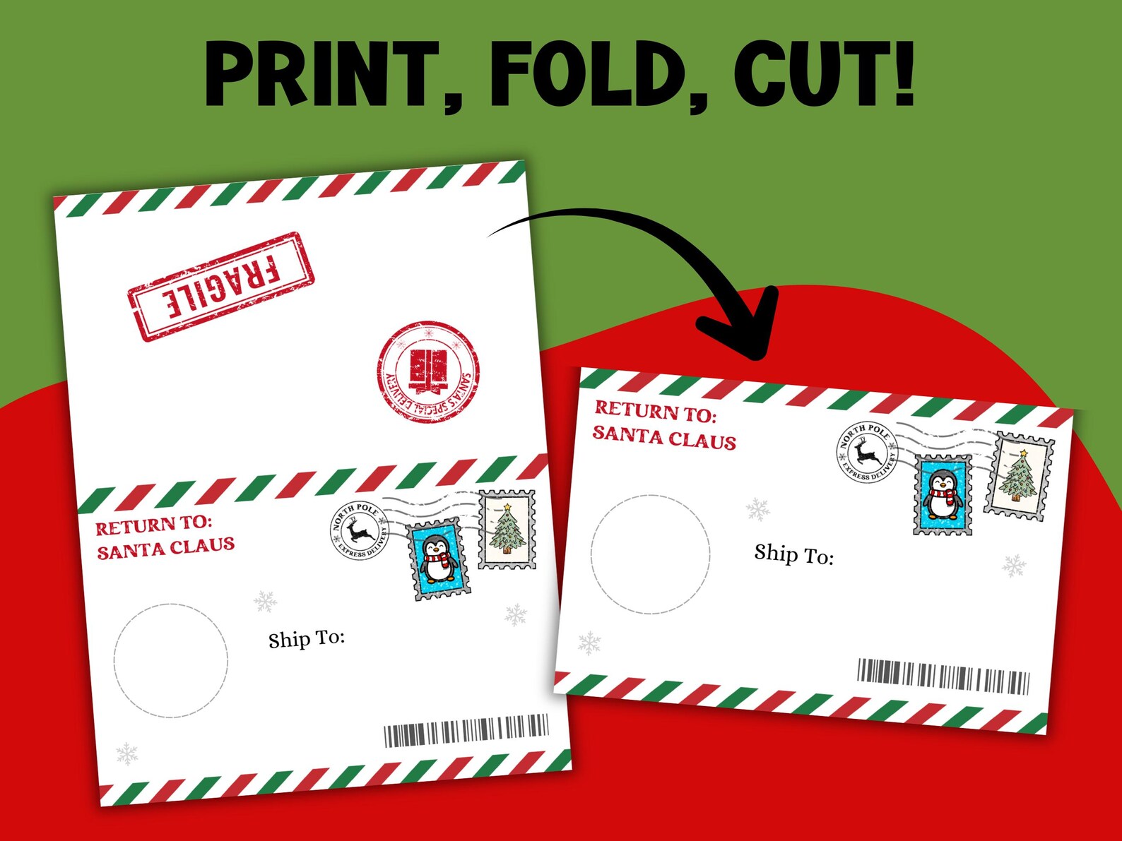 Elf Return Envelope Printable, Elf Arrival Day Letter, Christmas Elf ...