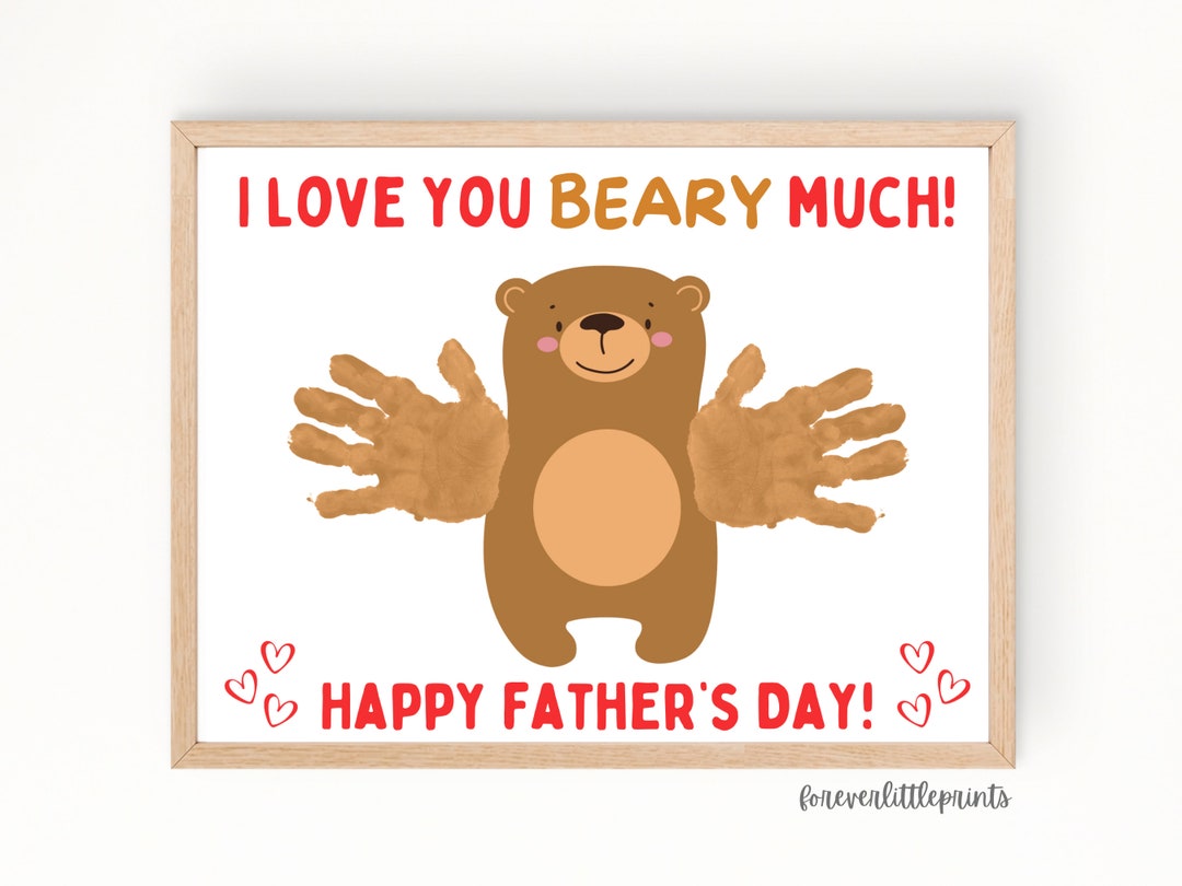 Father’s Day Handprint Craft, Dad Handprint Art Craft Sign, Gift for ...