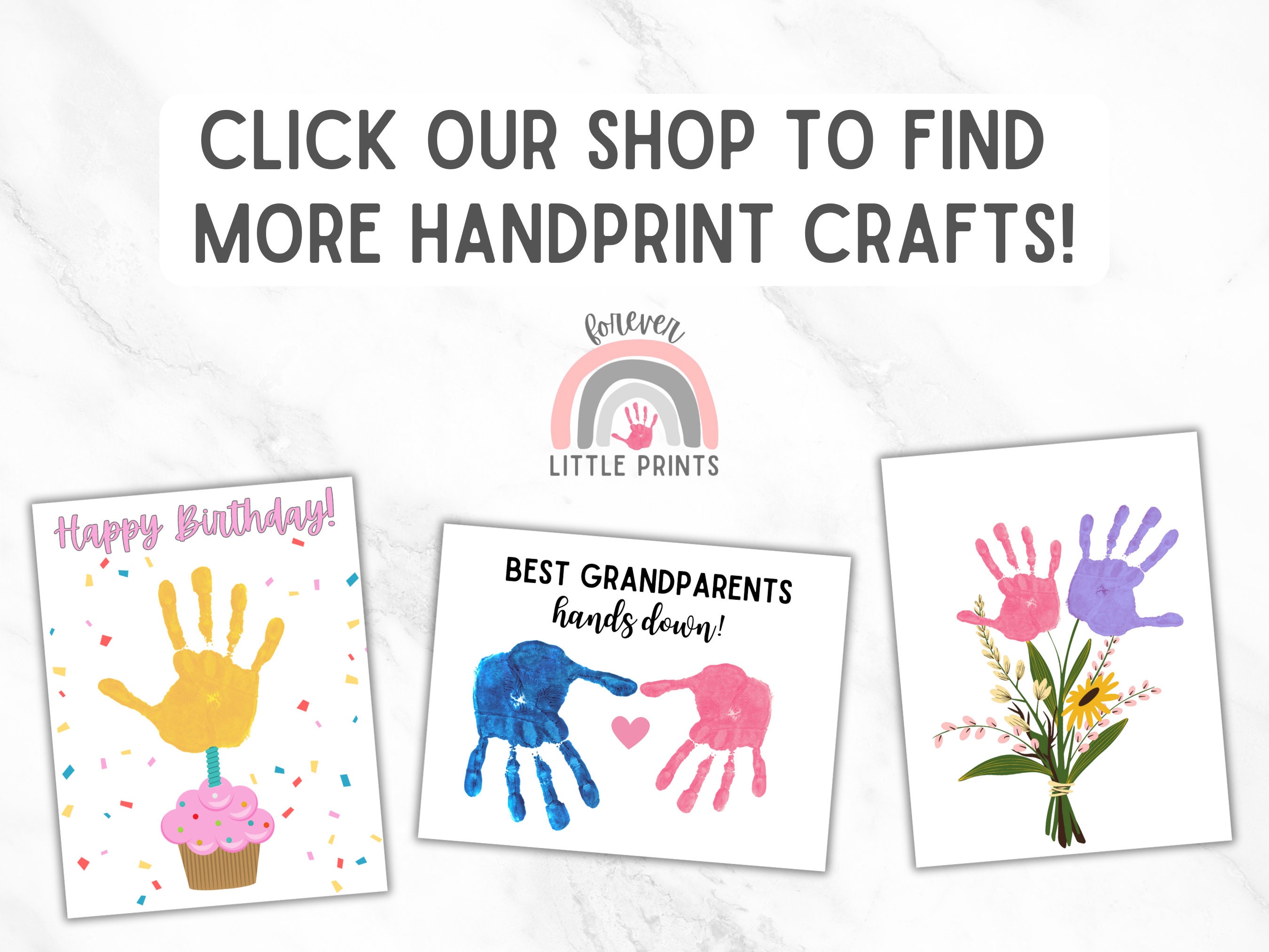 Happy Birthday Handprint Art, Personalized Birthday Gift From Kids ...
