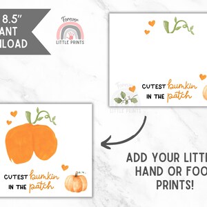 Baby Bottom Print Cutest Pumpkin in the Patch Baby’s Bum Art Fall ...