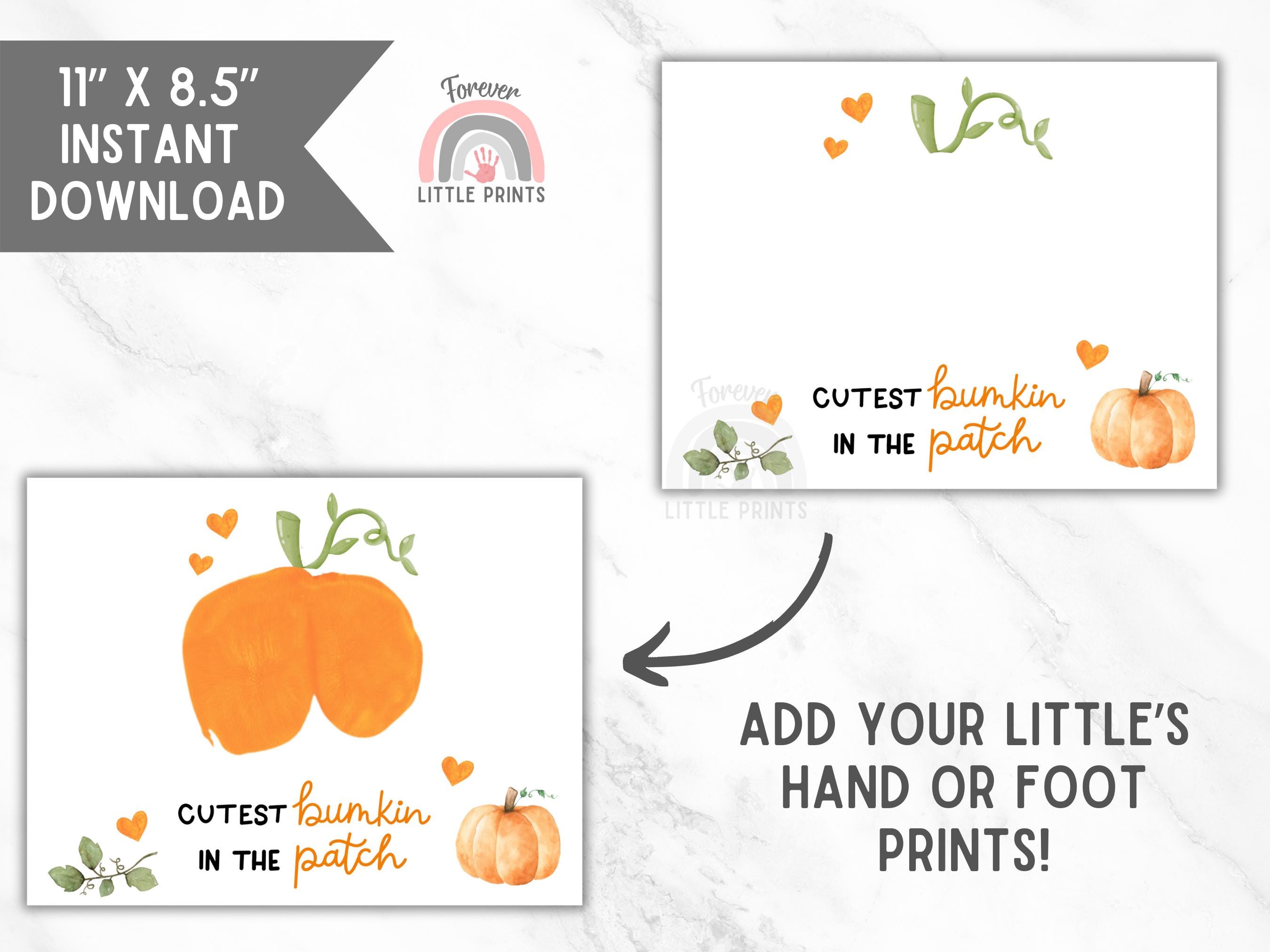 Baby Bottom Print Cutest Pumpkin in the Patch Baby’s Bum Art Fall ...