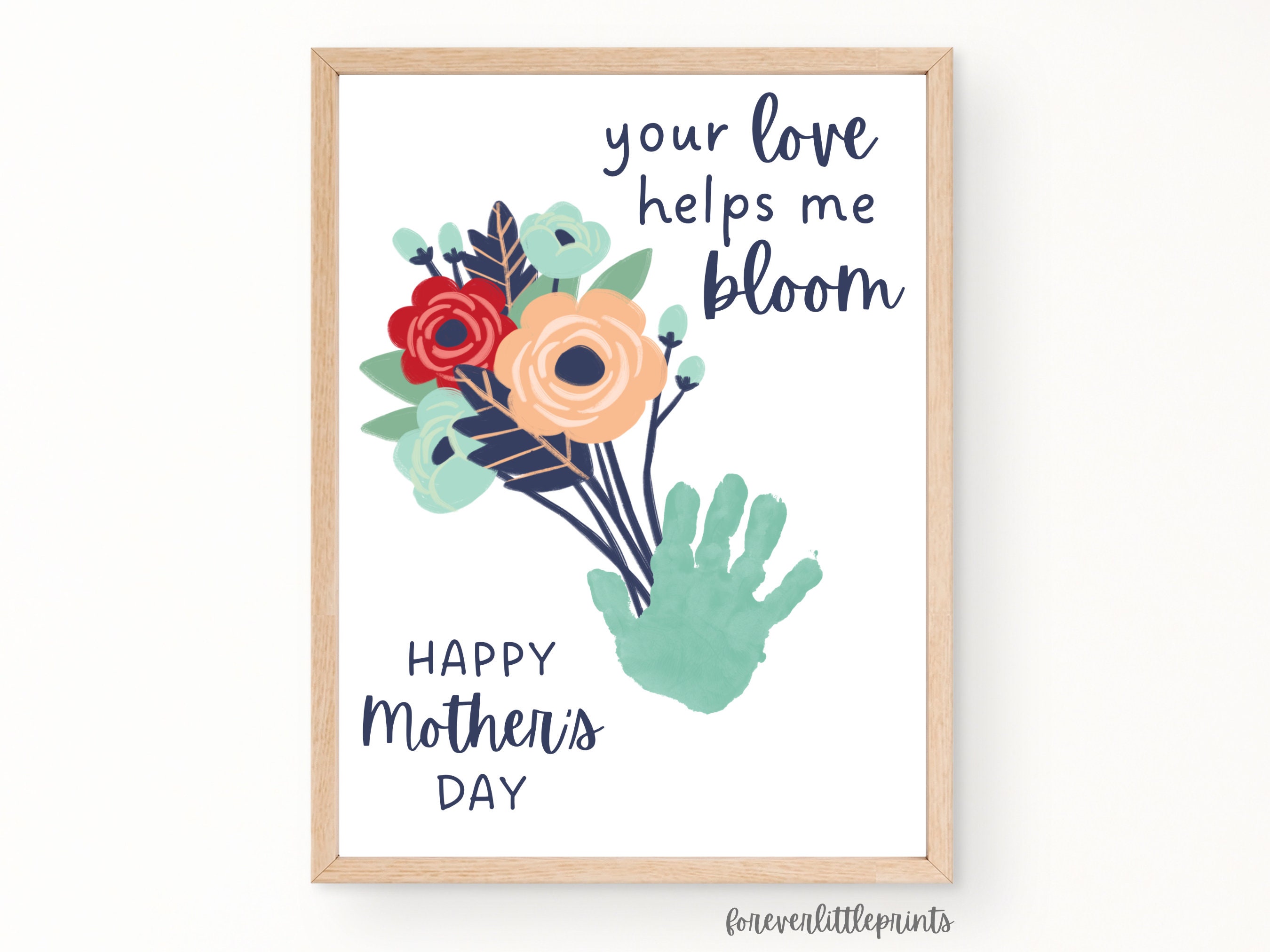 Mother’s Day Handprint, Flower Bouquet Handprint Art Craft, First ...