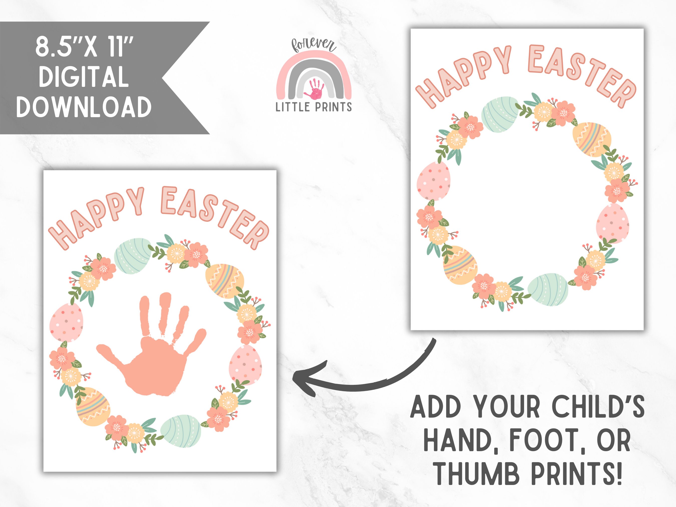 Easter Handprint Art for Kids Infant Toddler Baby, Footprint Craft ...