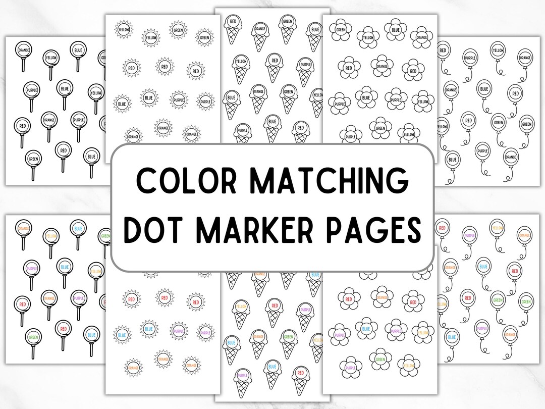 Color Matching Dot Marker Activity Pages, Color Recognition Do A Dot ...