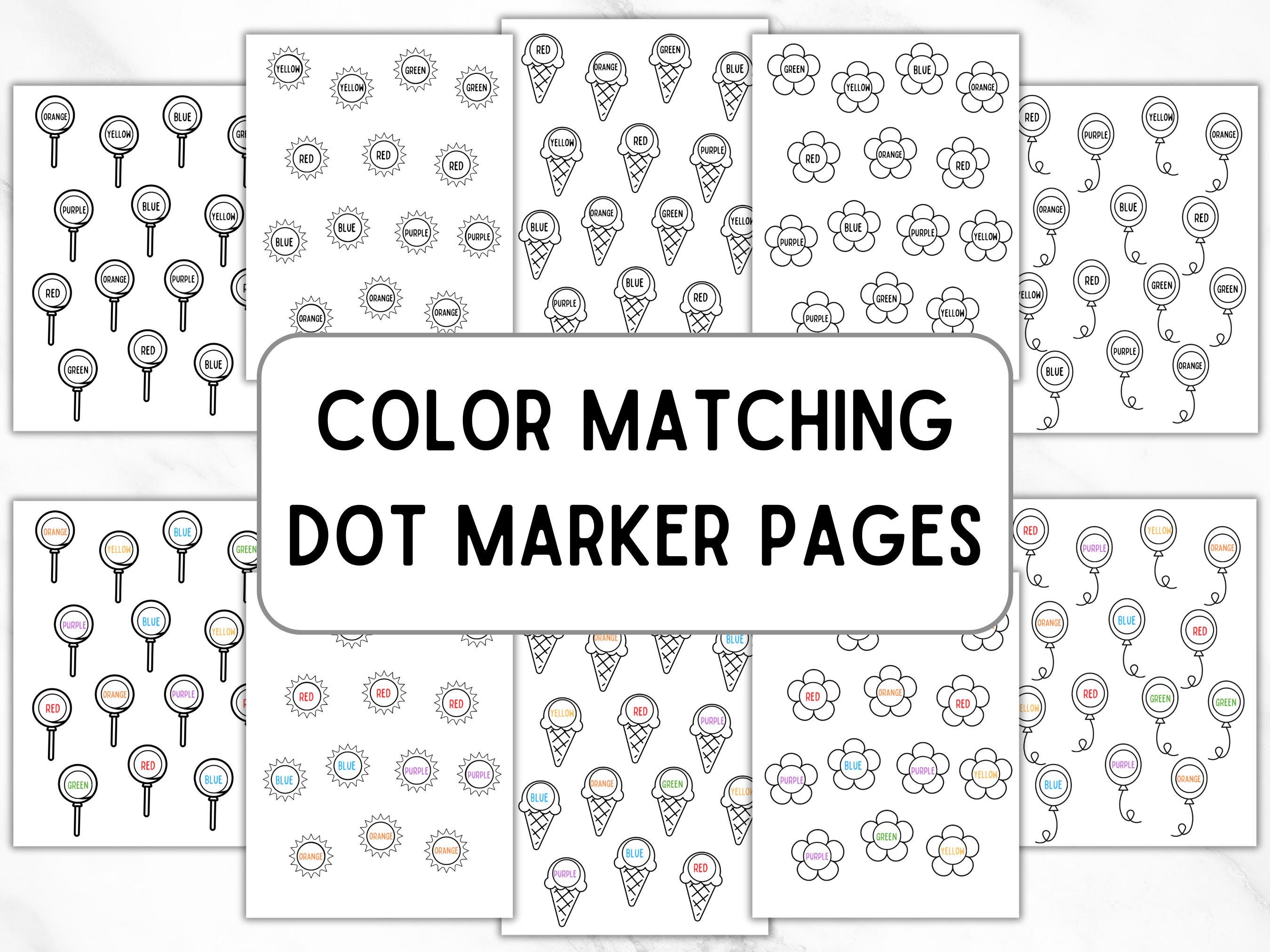 Color Matching Dot Marker Activity Pages, Color Recognition Do A Dot ...
