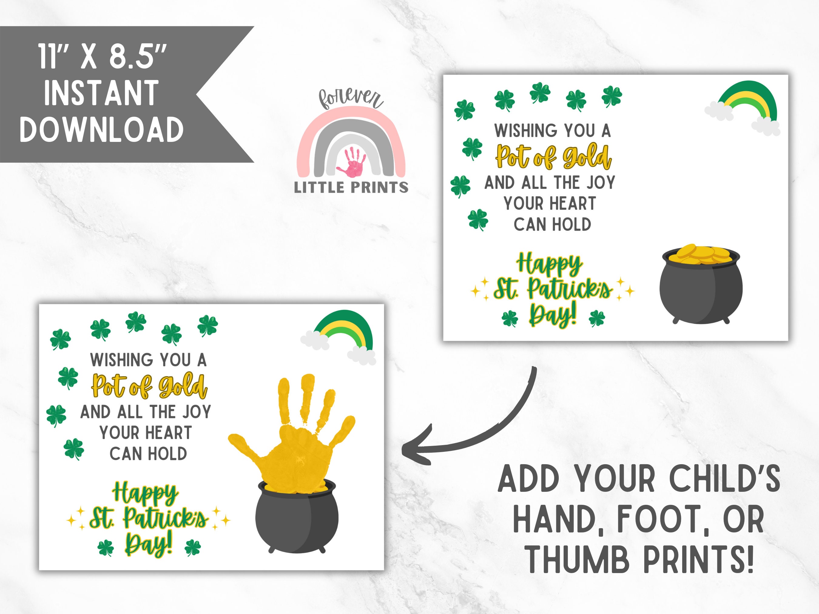 St Patricks Day Handprint Craft for Kids Toddlers Baby, Saint Patricks ...
