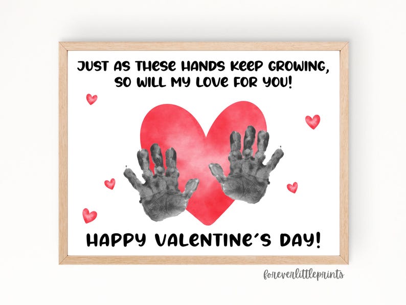 Valentine’s Day Handprint Craft for Toddlers Infant Kids, Gift for Mom ...