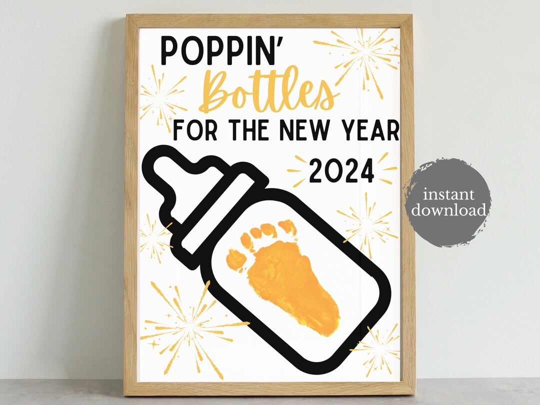 New Years Footprint Craft for Baby Toddlers Handprint Craft Infant New ...