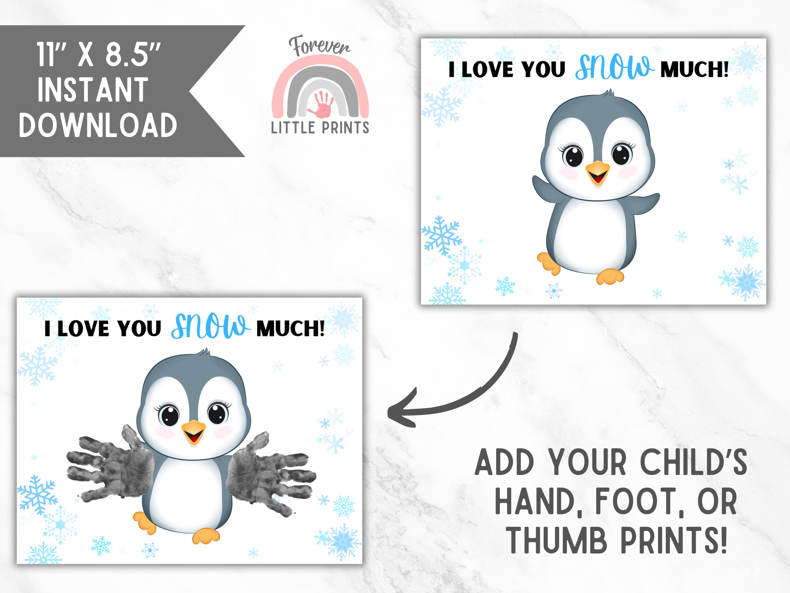 Penguin Handprint Craft for Kids Baby Toddler, Winter Handprint Art ...
