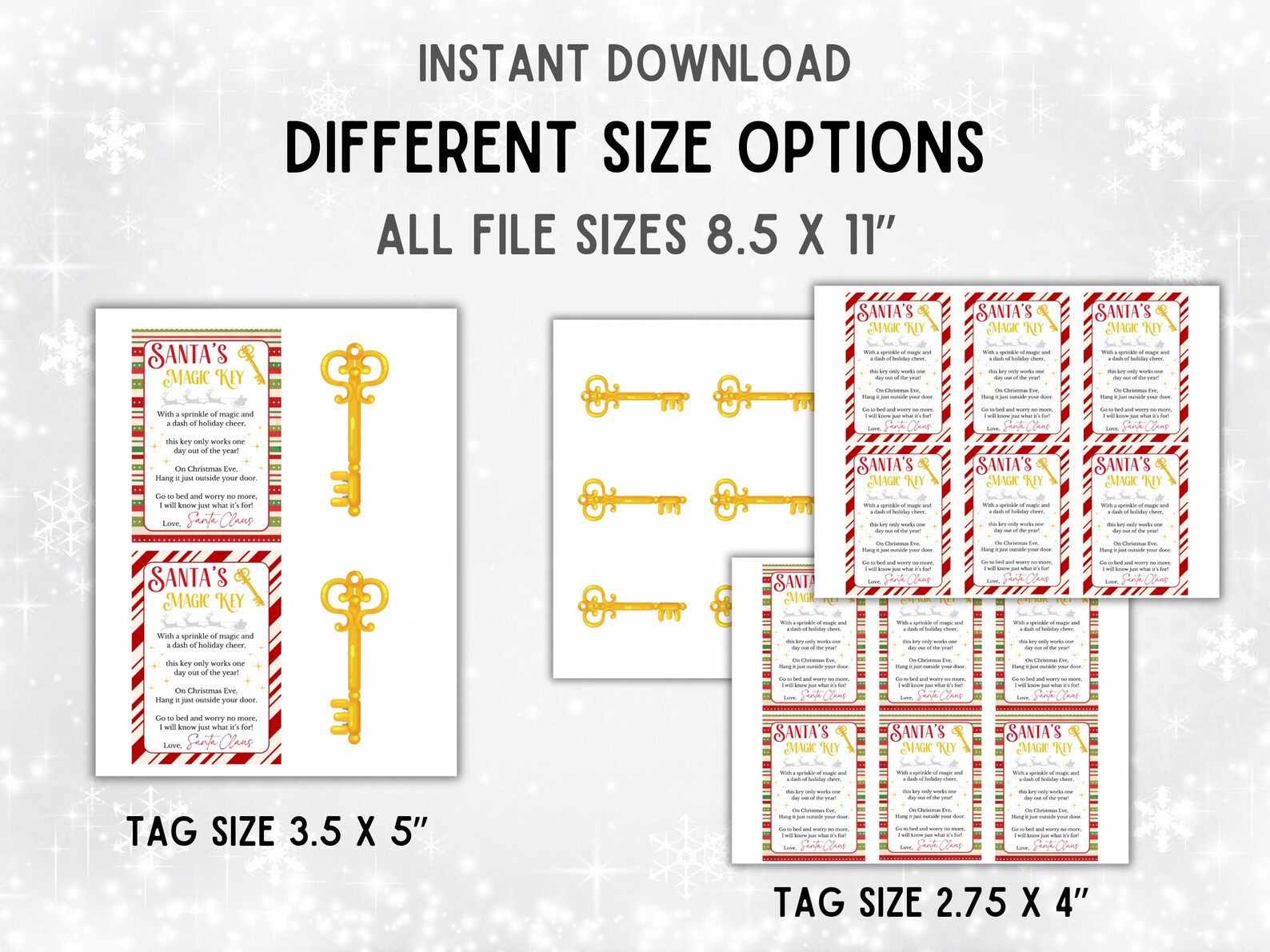 Santa's Magic Key Tag Printable for Kids Christmas Eve Box, Christmas ...