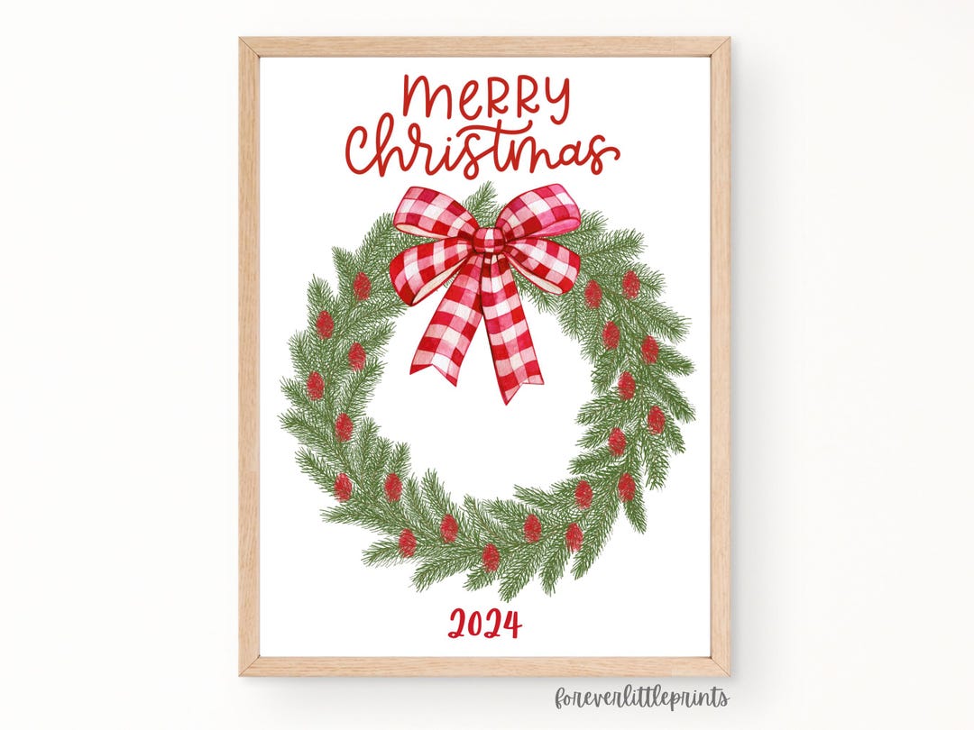 Christmas Wreath Fingerprint Art for Baby Kids Toddler, Christmas ...